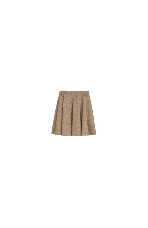 Brunello Cucinelli Virgin Wool Donegal Mini Circle Skirt With Monili