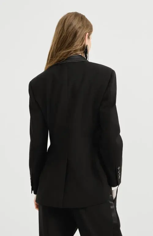Brunello Cucinelli Viscose And Virgin Wool Tuxedo Jacket With Monili