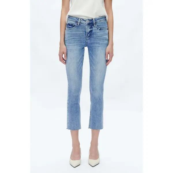 BAYEAS Raw Hem Crop Skinny Jeans