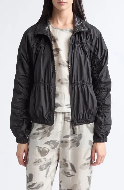 Emporio Armani Gathered Zip Windbreaker - Solid Black