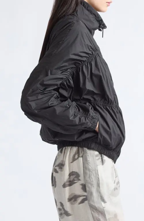 Emporio Armani Gathered Zip Windbreaker - Solid Black