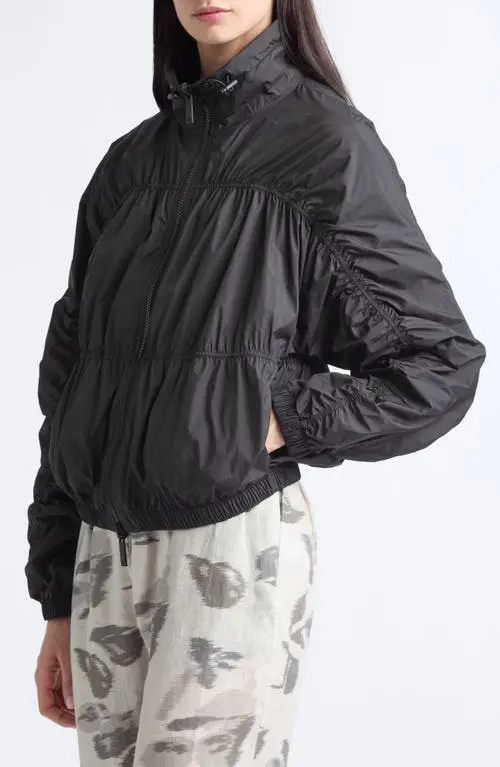 Emporio Armani Gathered Zip Windbreaker - Solid Black