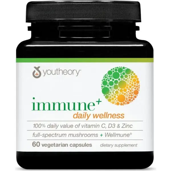 YOUTHEORY Immune Plus Daily Wellness Vegetarian Supplement 60 Veg Caps