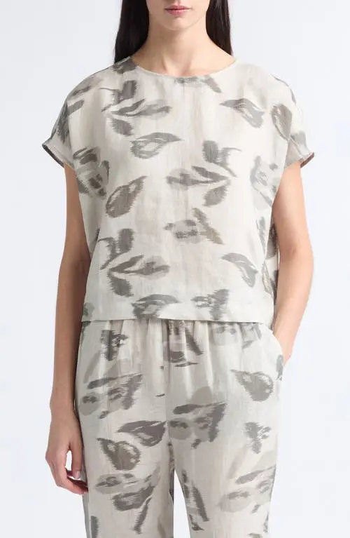 Emporio Armani Crisscross Back Linen Top - Light Grey