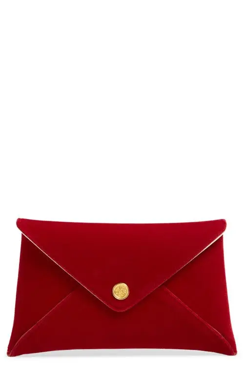 Altuzarra Medallion Velveteen Envelope Clutch - Grenadine
