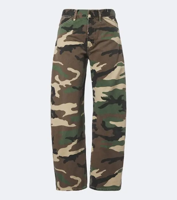NILI LOTAN Tribeca Camouflage Barrel-leg Jeans