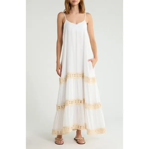 Elan Tiered Maxi Cover-up Dress