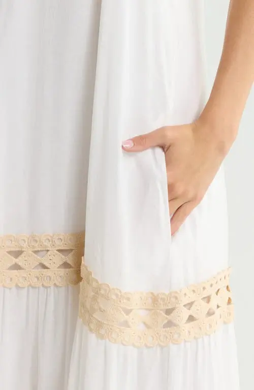 Elan Tiered Maxi Cover-up Dress