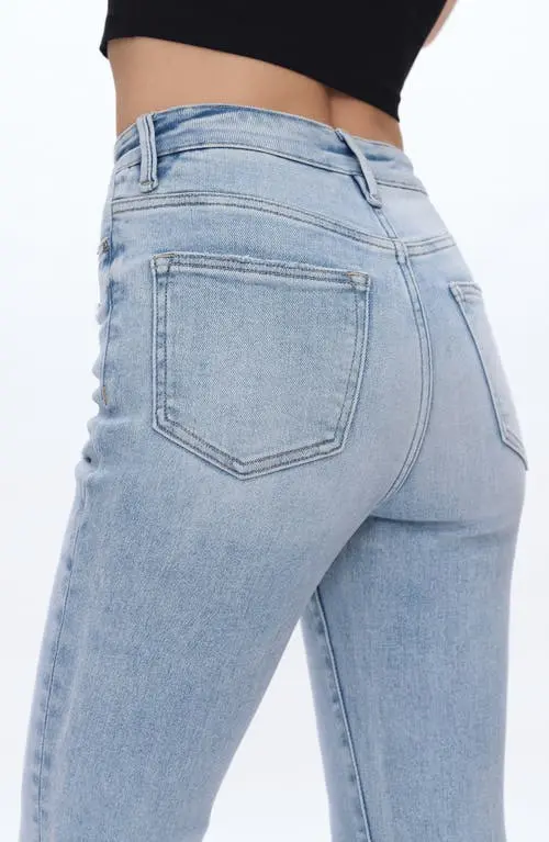 BAYEAS High Waist Raw Hem Straight Leg Jeans - Cambridge