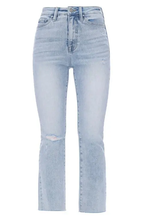 BAYEAS High Waist Raw Hem Straight Leg Jeans - Cambridge
