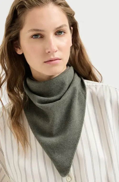 Brunello Cucinelli Cashmere Foulard With Monili - Origano