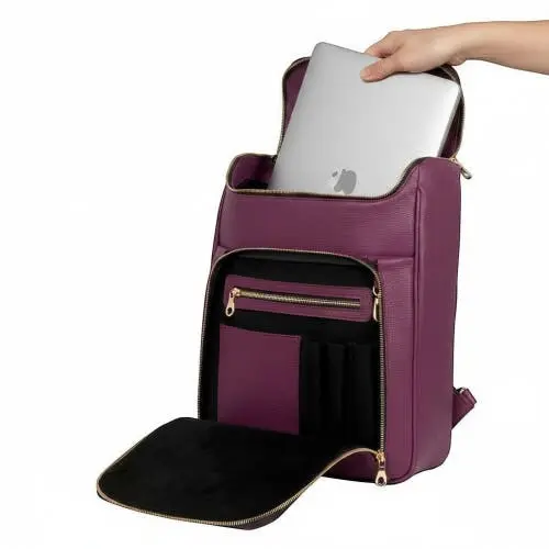 LUIS STEVEN Medium Laptop Pack - Burgundy