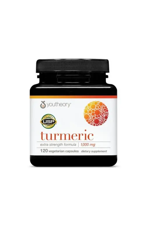 YOUTHEORY Turmeric Extra Strength Curcumin Supplement 120 Count