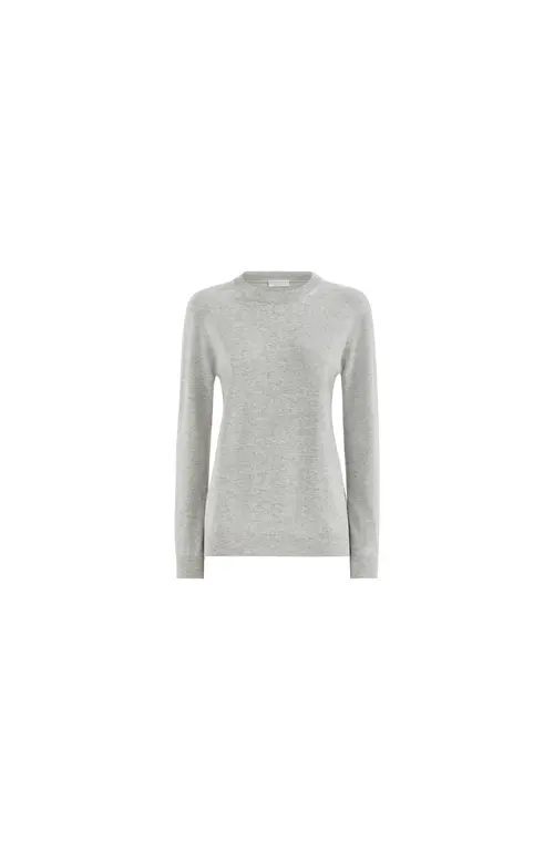 Brunello Cucinelli Cashmere Sweater With Monili Decoration - Pebble