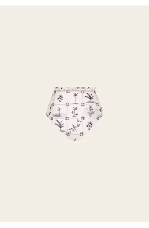 Agua Bendita Nopal Arena High Waisted Bikini Bottom With Ruffle Detail
