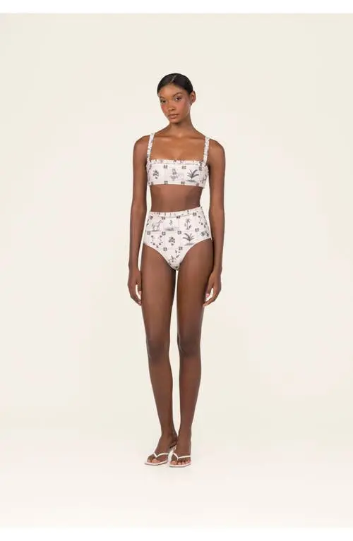 Agua Bendita Nopal Arena High Waisted Bikini Bottom With Ruffle Detail