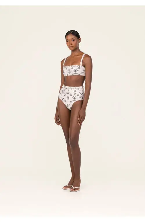 Agua Bendita Nopal Arena High Waisted Bikini Bottom With Ruffle Detail