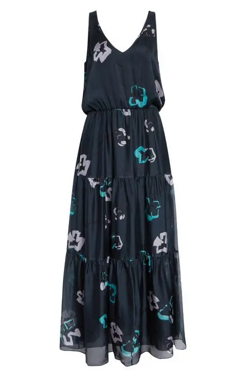 Emporio Armani Silk Tiered Midi Dress