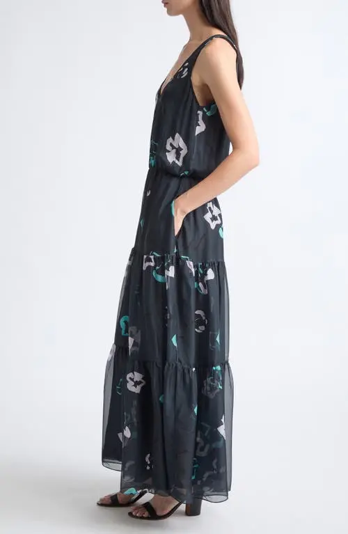 Emporio Armani Silk Tiered Midi Dress