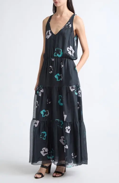 Emporio Armani Silk Tiered Midi Dress