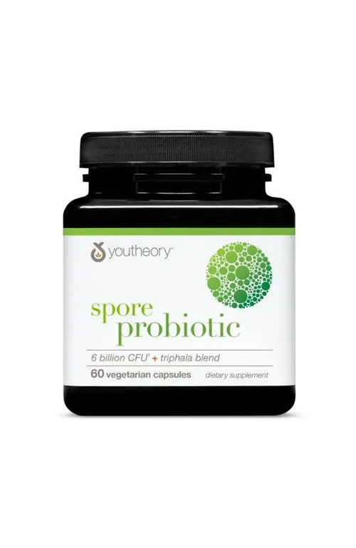 YOUTHEORY Spore Probiotic Gut Health Supplement With Prebiotics 60 Vegetarian Capsules - None