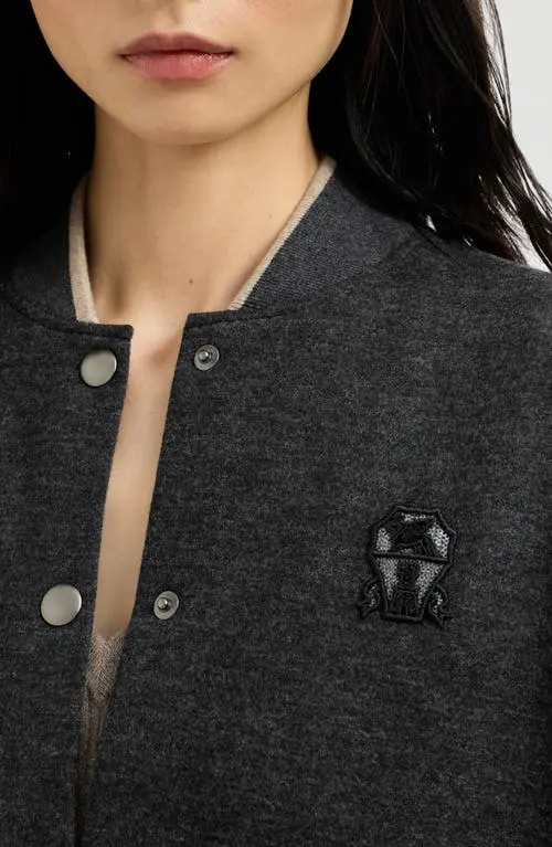 Brunello Cucinelli Cashmere Interlock Bomber-style Sweatshirt With Logo