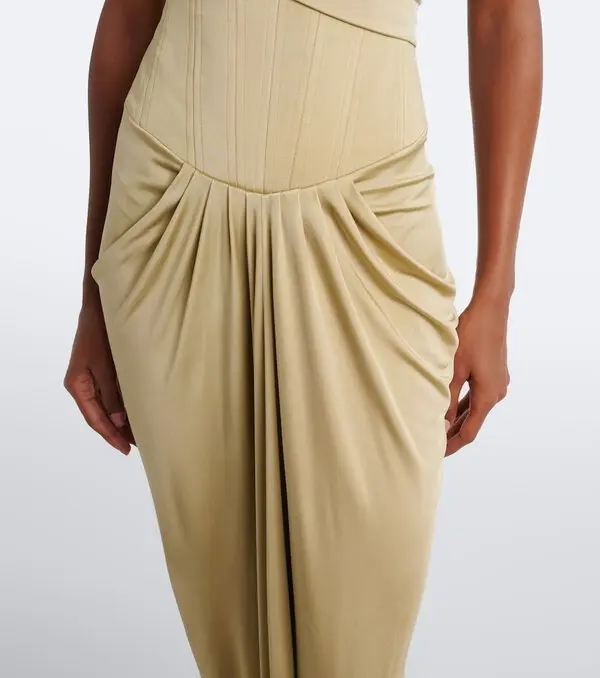 THE NEW ARRIVALS ILKYAZ OZEL Draped Gathered Corset Gown