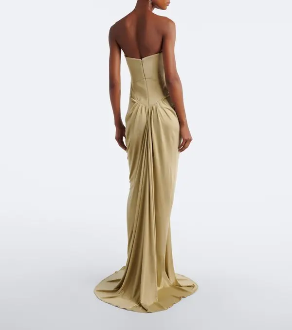 THE NEW ARRIVALS ILKYAZ OZEL Draped Gathered Corset Gown