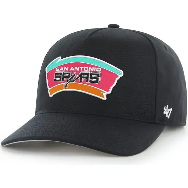 '47 San Antonio Spurs Hardwood Classics Hitch Adjustable Hat - Black