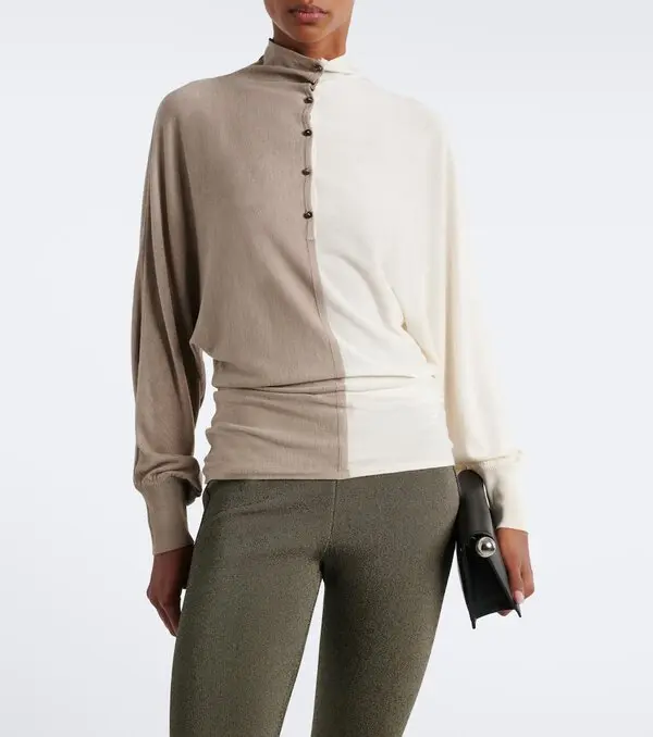 Jacquemus Paneled Silk-blend Sweater