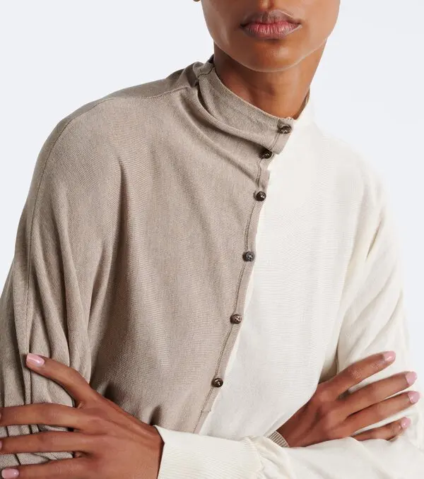 Jacquemus Paneled Silk-blend Sweater