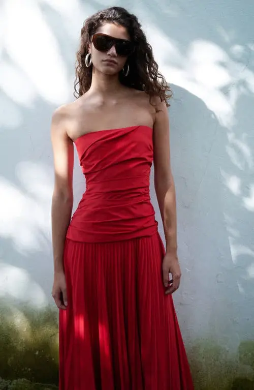 Mango Strapless Midi Dress