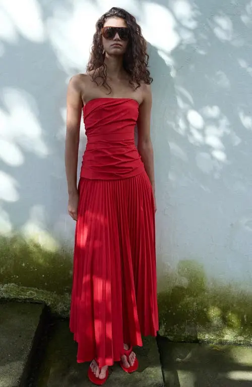 Mango Strapless Midi Dress