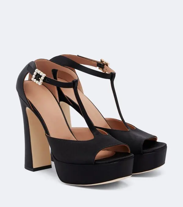 MALONE SOULIERS Nomi Embellished Satin Platform Sandals
