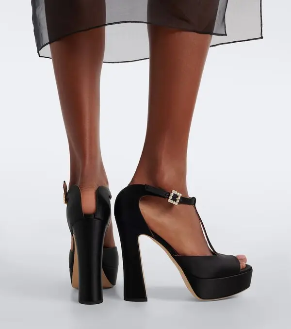 MALONE SOULIERS Nomi Embellished Satin Platform Sandals
