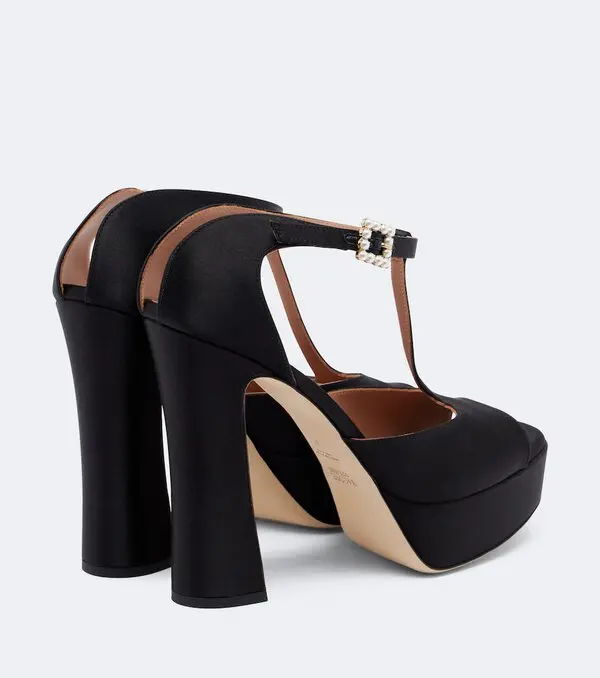 MALONE SOULIERS Embellished Satin Platform Sandals