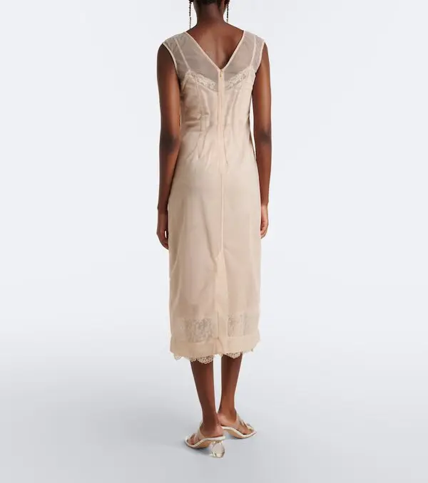 Simone Rocha Embellished Floral-appliqué Tulle Midi Dress
