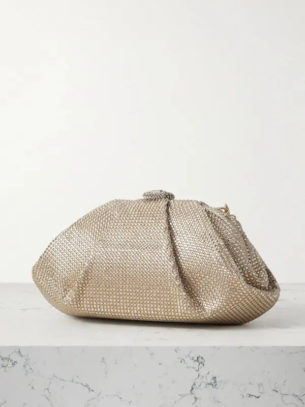 Judith Leiber Gemma Crystal-embellished Satin Clutch