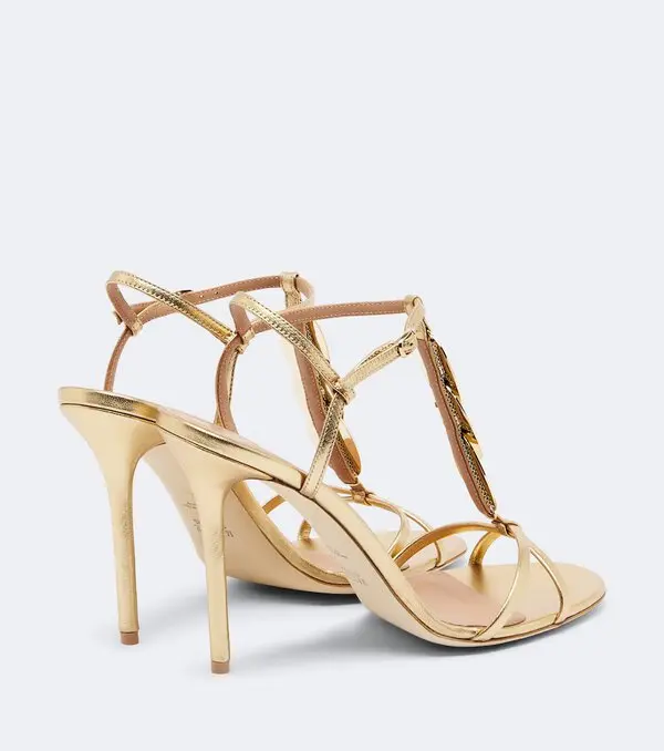 MALONE SOULIERS Kali Embellished Metallic Leather Sandals