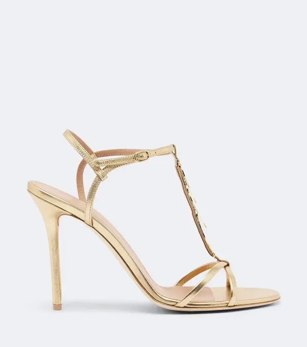 MALONE SOULIERS Kali Embellished Metallic Leather Sandals