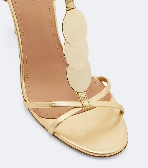 MALONE SOULIERS Kali Embellished Metallic Leather Sandals