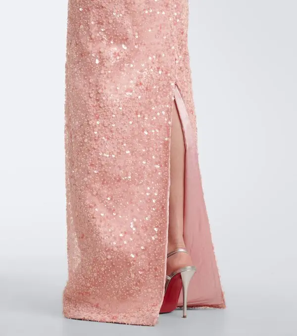 THE NEW ARRIVALS ILKYAZ OZEL Nara Sequined Strapless Gown