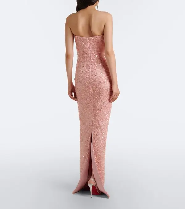 THE NEW ARRIVALS ILKYAZ OZEL Nara Sequined Strapless Gown