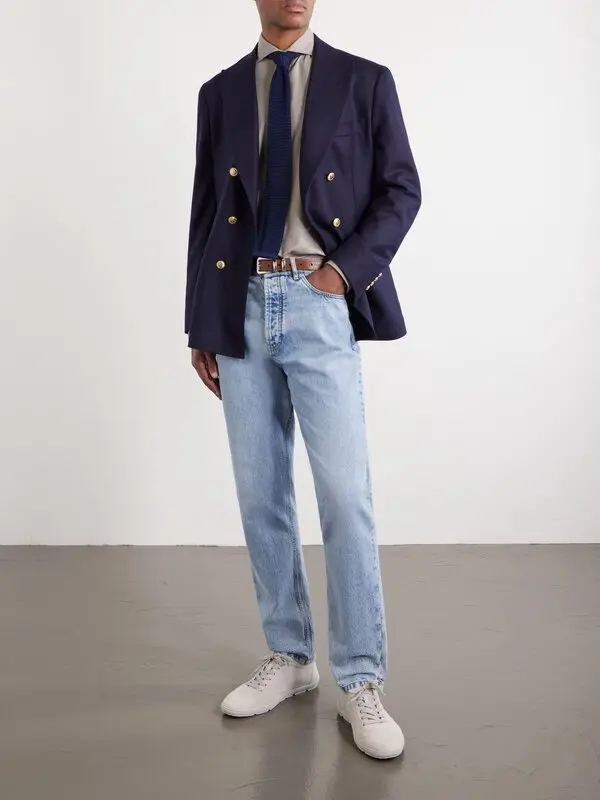 Brunello Cucinelli Herringbone Cotton And Lyocell-blend Shirt
