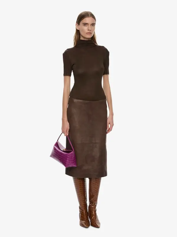 Christopher Esber Redux Ribbed Leather Tee Dress