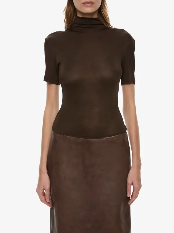 Christopher Esber Redux Ribbed Leather Tee Dress
