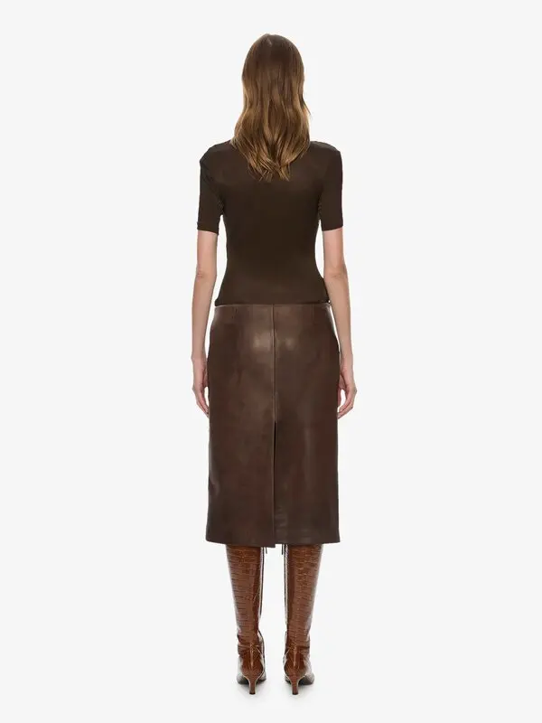 Christopher Esber Redux Ribbed Leather Tee Dress