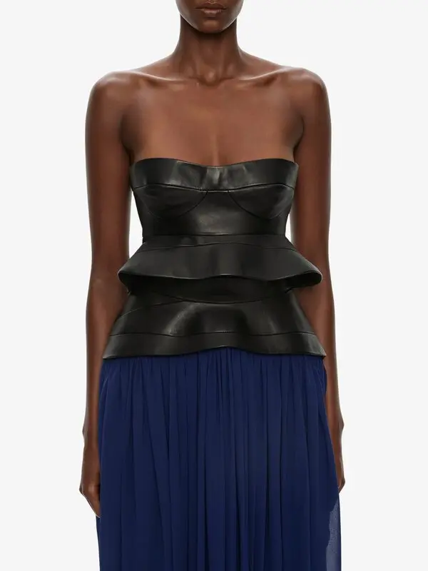 Christopher Esber Bellona Moulded Leather Belted Skirt