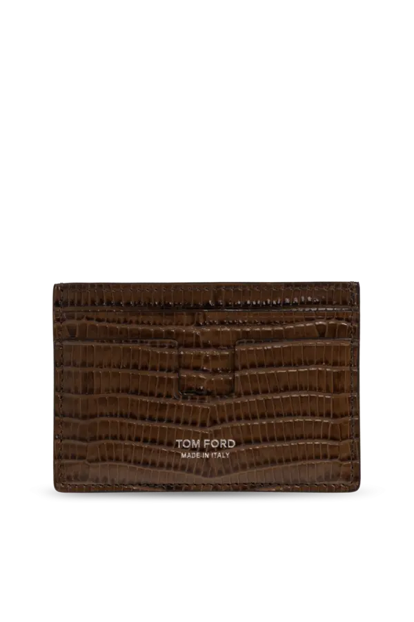 TOM FORD Leather Card Holder - Brown