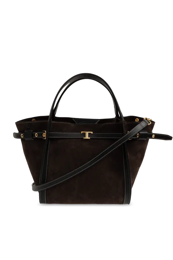 TOD'S Suede Trapeze Bag - Brown